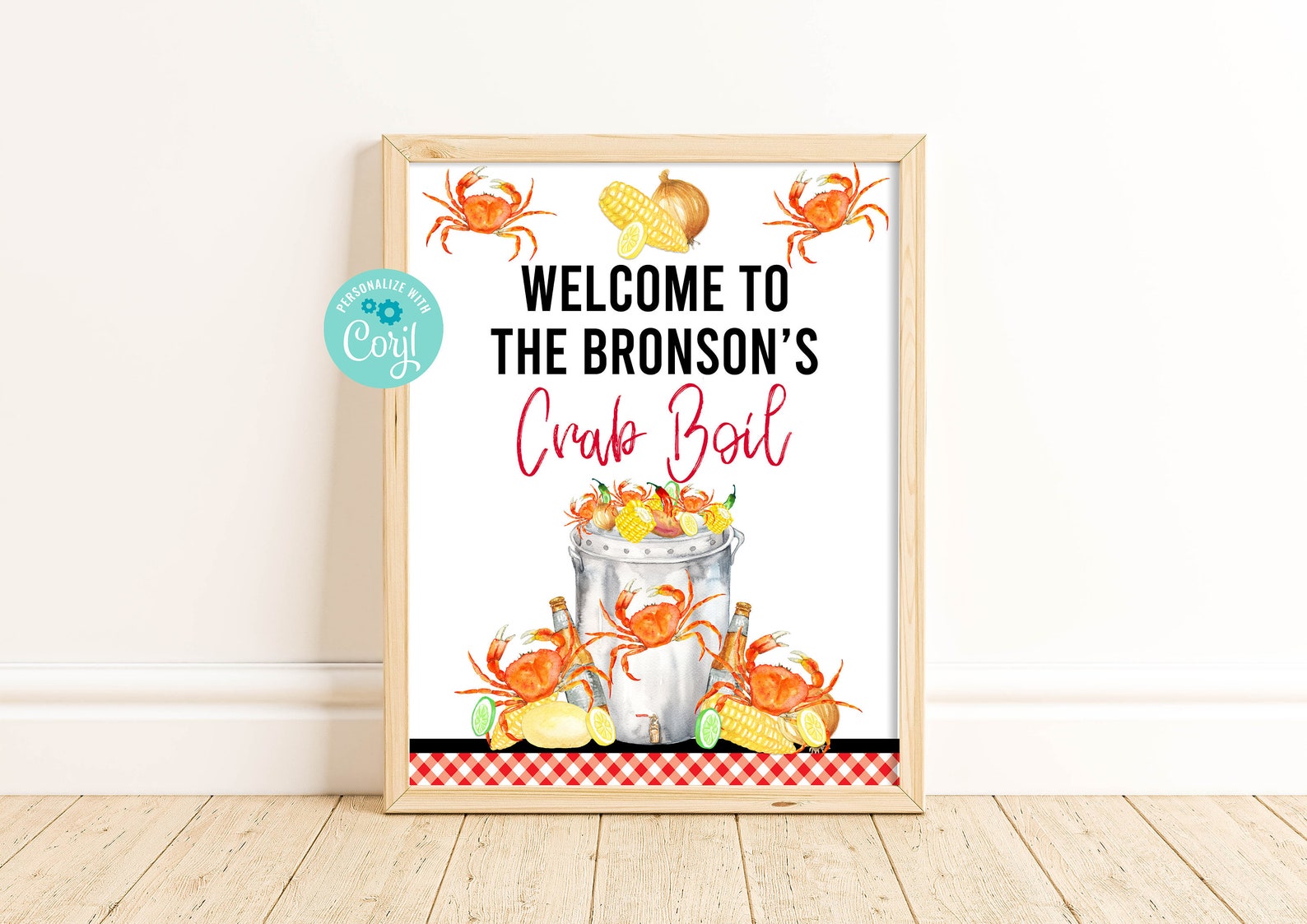 Editable Crab Boil Welcome Sign Crab Party Crab Birthday | Etsy