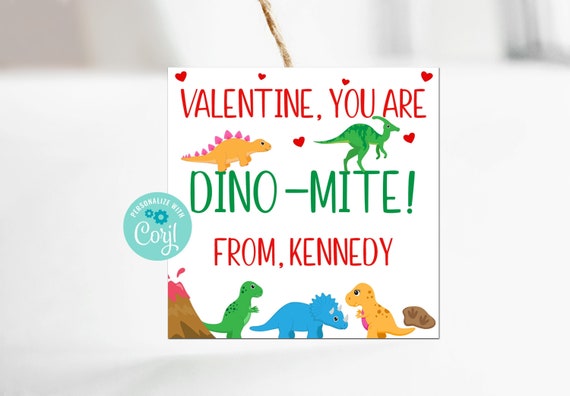 Printable Dinosaur Valentines For Kids, School Classroom Valentine's ...