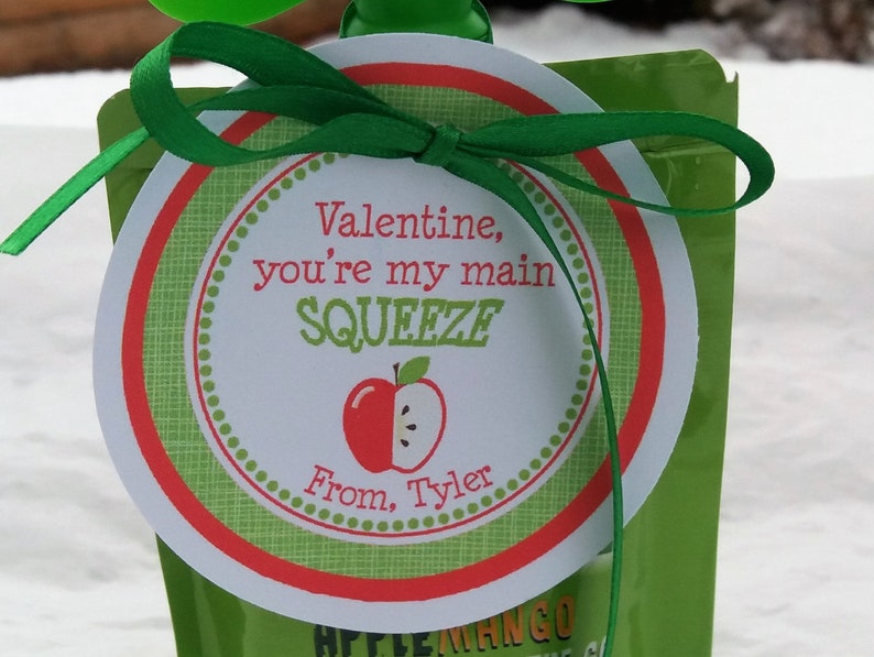 Main Squeeze Tag, Applesauce Tag, Squeeze Pouch, Valentine, Valentine's ...