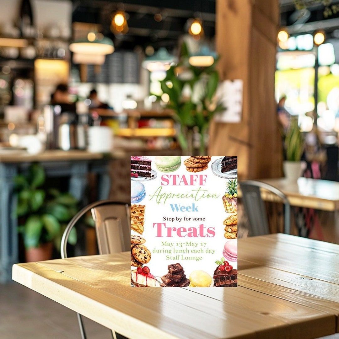 Editable Staff Appreciation Treats Flyer Template, Printable Teacher ...