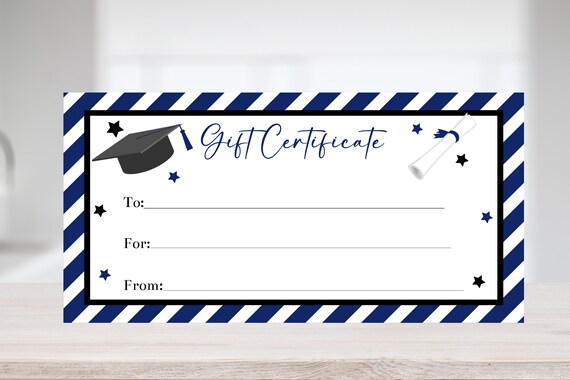 Editable Graduation Gift Certificate Template Printable Grad Party Gift ...