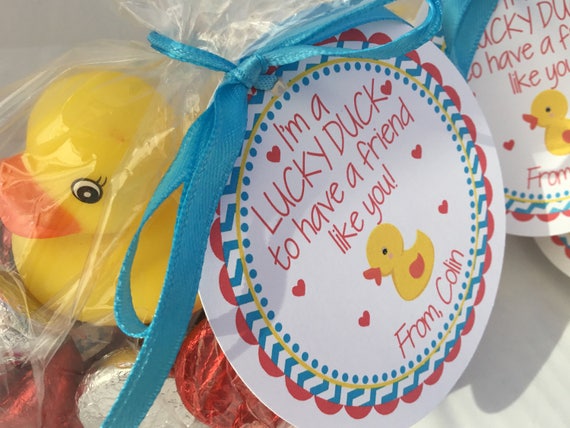 Editable Lucky Duck Valentine, Rubber Ducky, Valentine's Day, Corjl ...