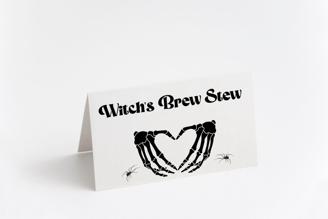 Editable Halloween Party Food Card or Place Card Template, Printable ...