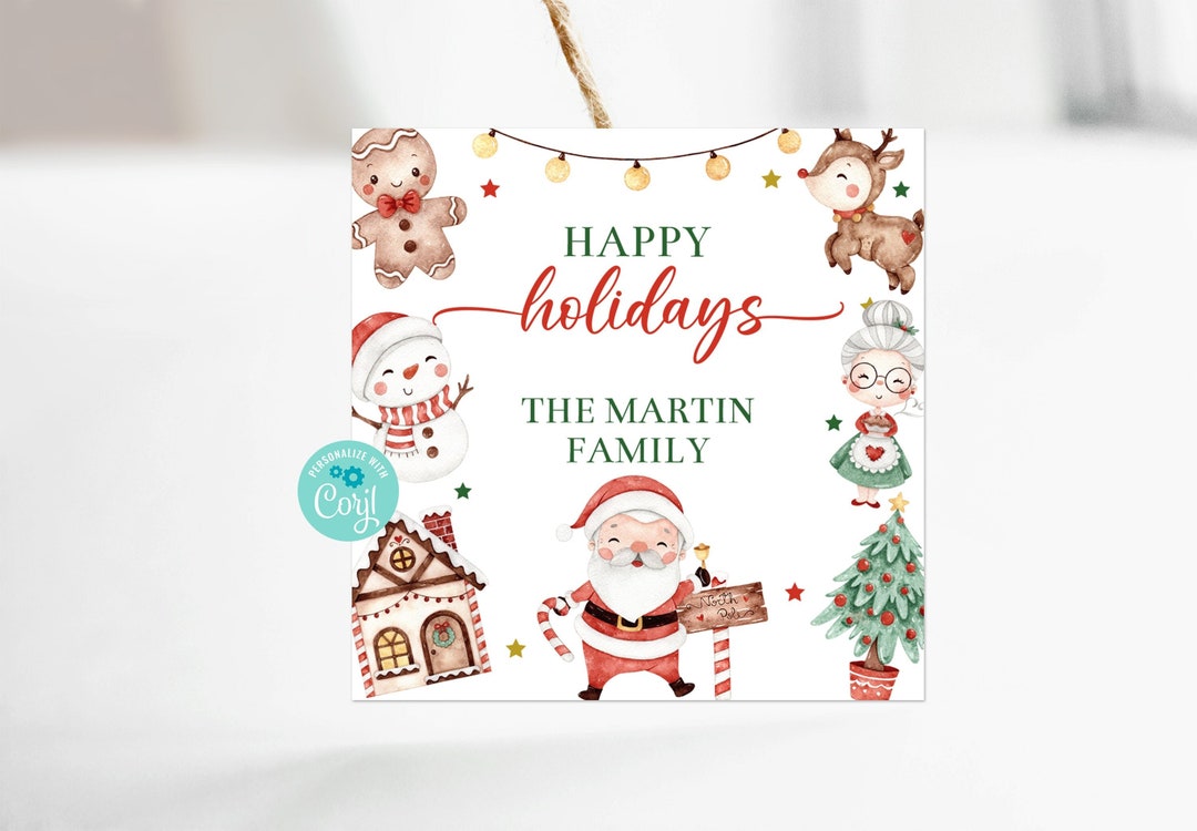 Printable Christmas Favor Tags Holiday Party Tag Christmas Cookie ...