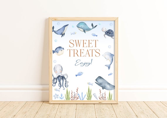 Ocean and Sea Sweet Treats Sign, Printable Treat Table Sign, Sea ...