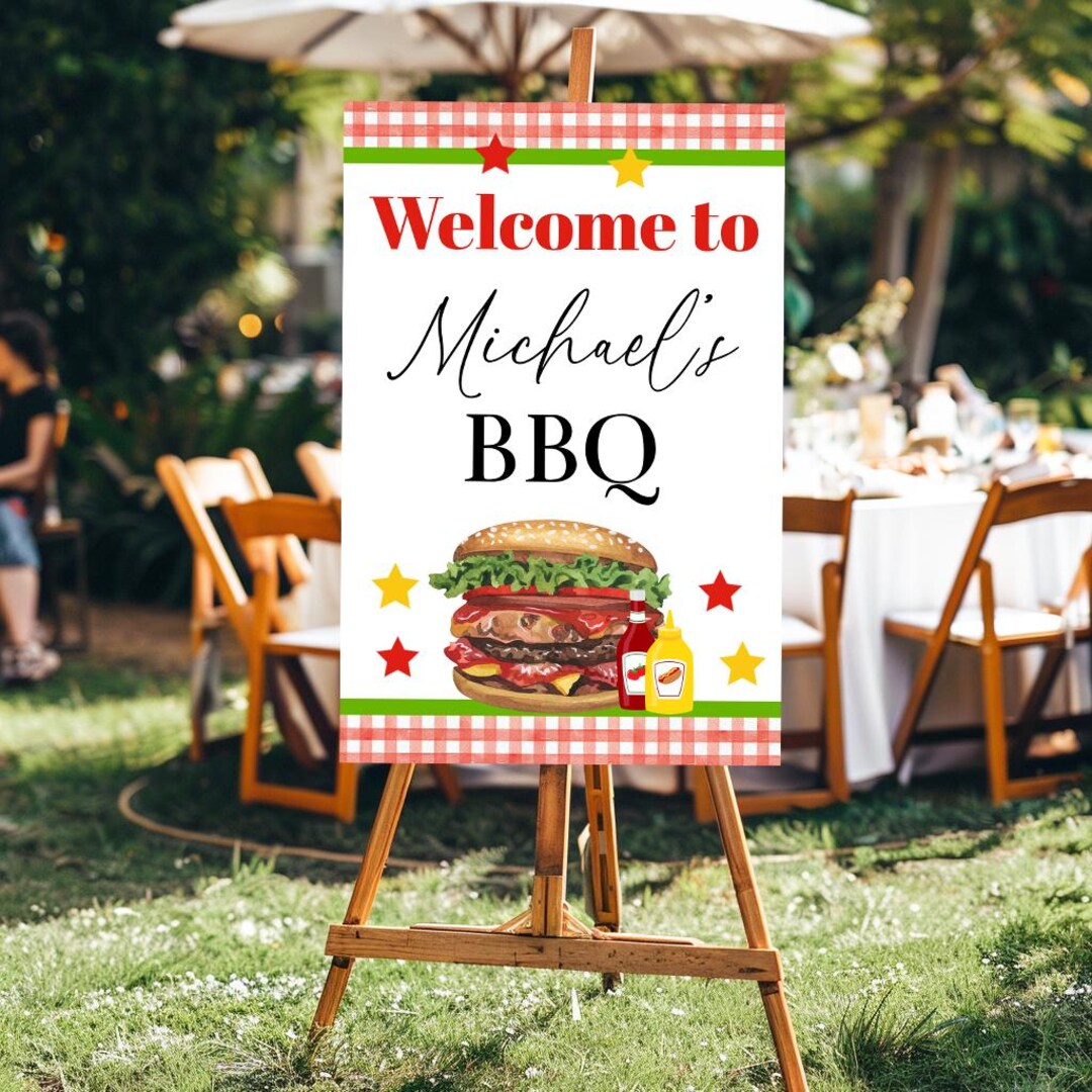 Editable on the Grill BBQ Welcome Sign 20x30, Company Printable BBQ ...