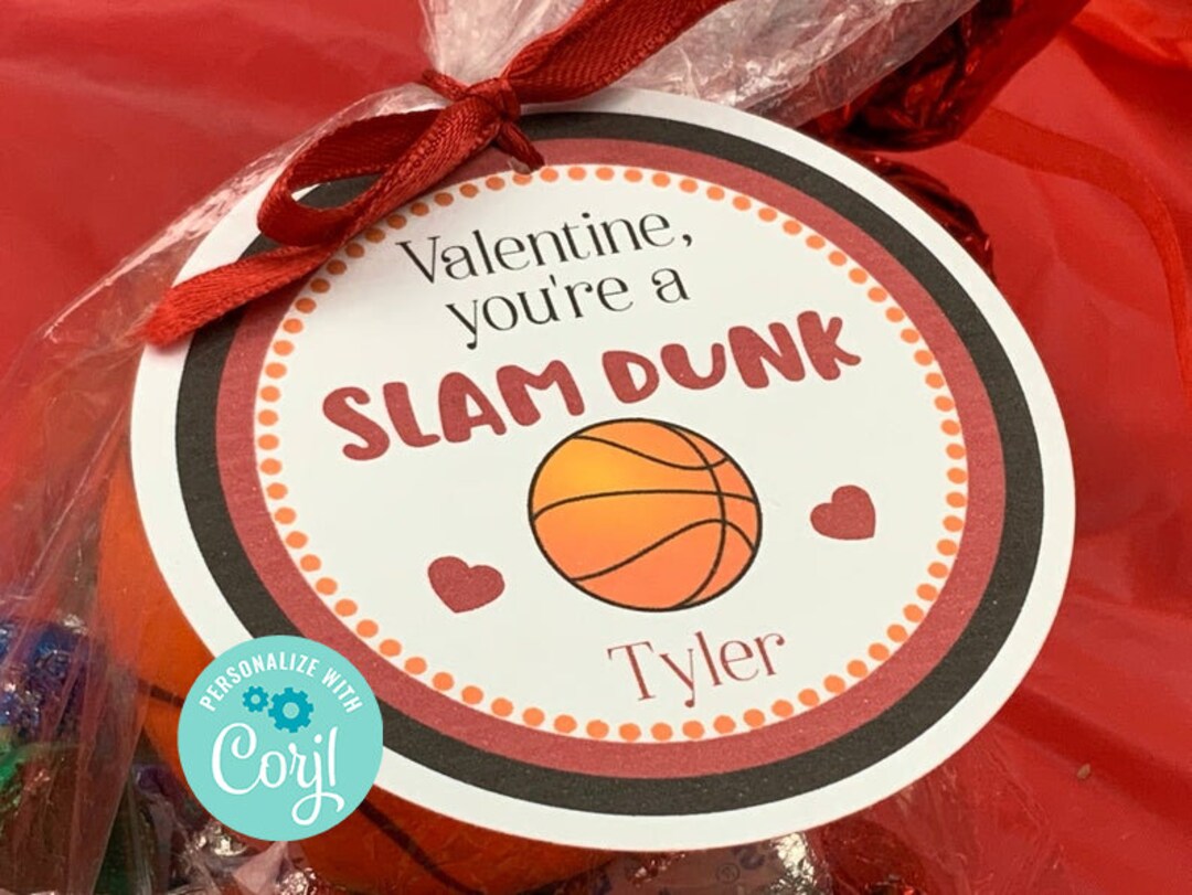 Editable Basketball Valentines, Printable Valentines, Slam Dunk ...