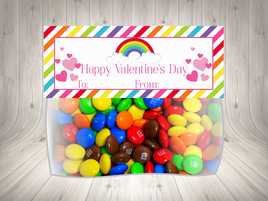 Rainbow Valentine Rainbow Bag Topper Valentine's Day Bag | Etsy