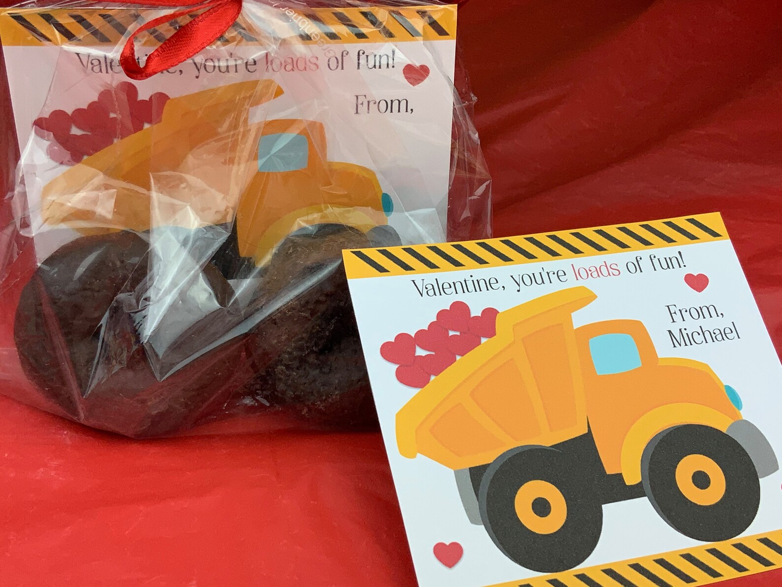 Editable Dump Truck Valentines, Printable Valentines, Construction ...