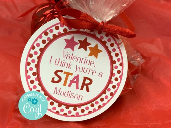Editable Valentines, Printable Valentine, You're a Star Valentine ...