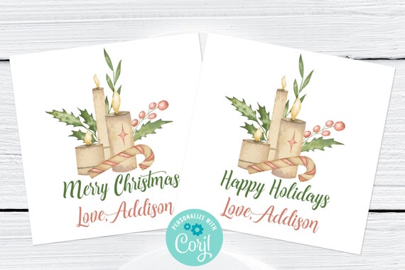 Editable Christmas Gift Tags, Merry Christmas, Happy Holidays, Thank ...