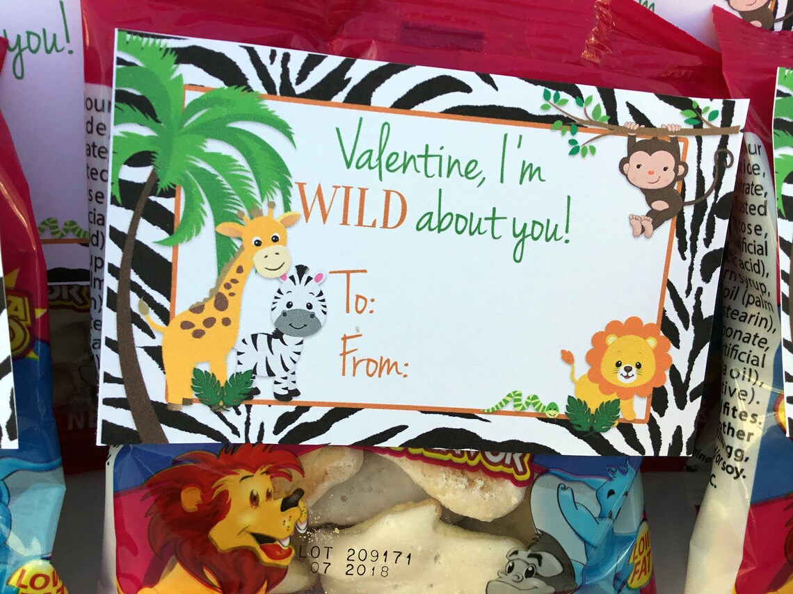 Animal Crackers Valentine Animal Valentine Wild About You - Etsy