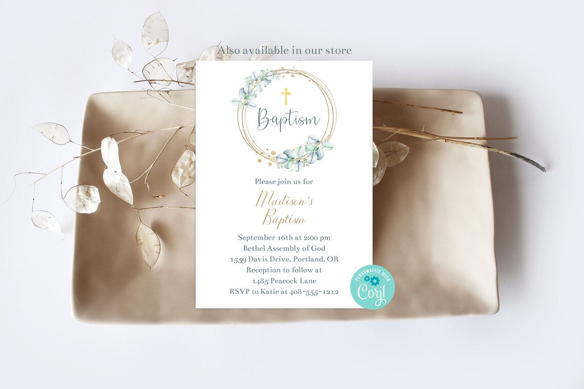 Editable Baptism Thank You Card Baptism Thank You Note - Etsy
