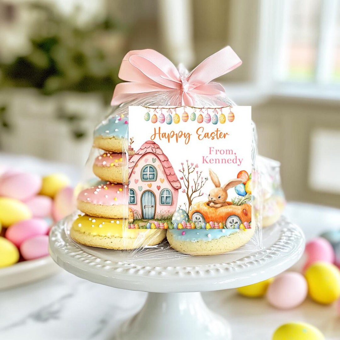 Editable Easter Bunny Gift Tag Easter Egg Hunt Spring Easter Birthday ...