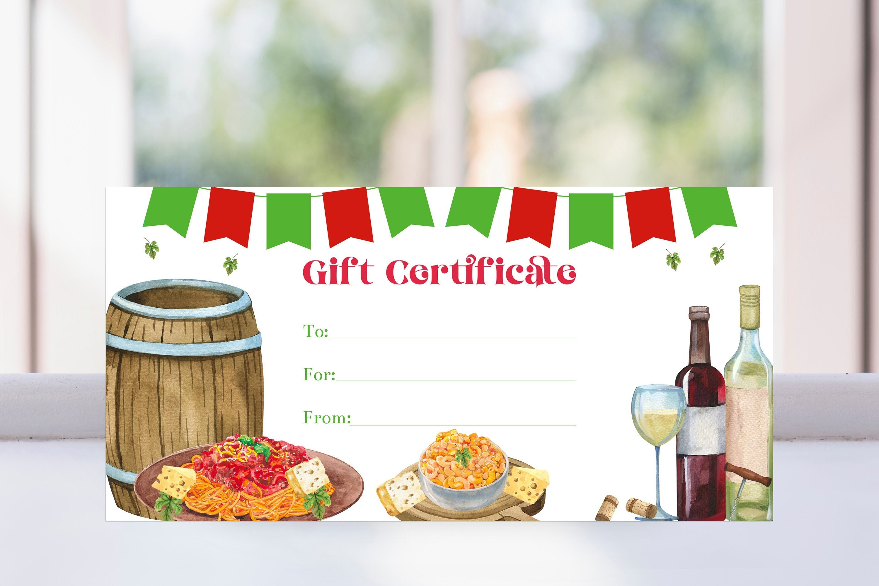 Dinner Gift Certificate Template