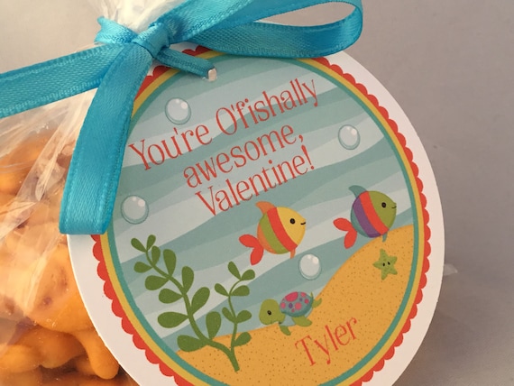 Printable Tags, You're O'Fishally Awesome Tag, Valentine's Goldfish Tag ...