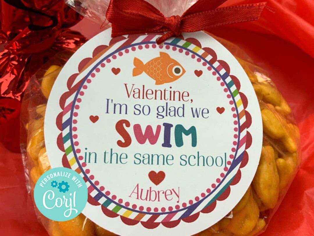 Editable Valentines, Printable Valentines, Goldfish Valentines, I'm so ...