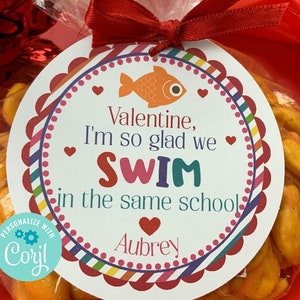 Editable Valentines, Printable Valentines, Goldfish Valentines, I'm so ...