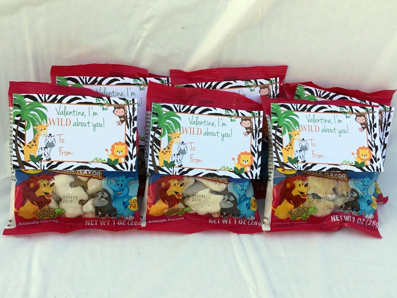 Animal Crackers Valentine Animal Valentine Wild About You - Etsy