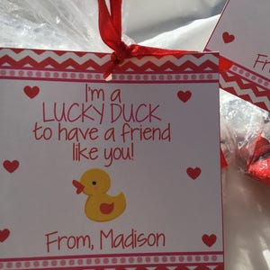 Editable Kids Valentines, Duck Valentine, Lucky Duck, Preschool, Corjl ...