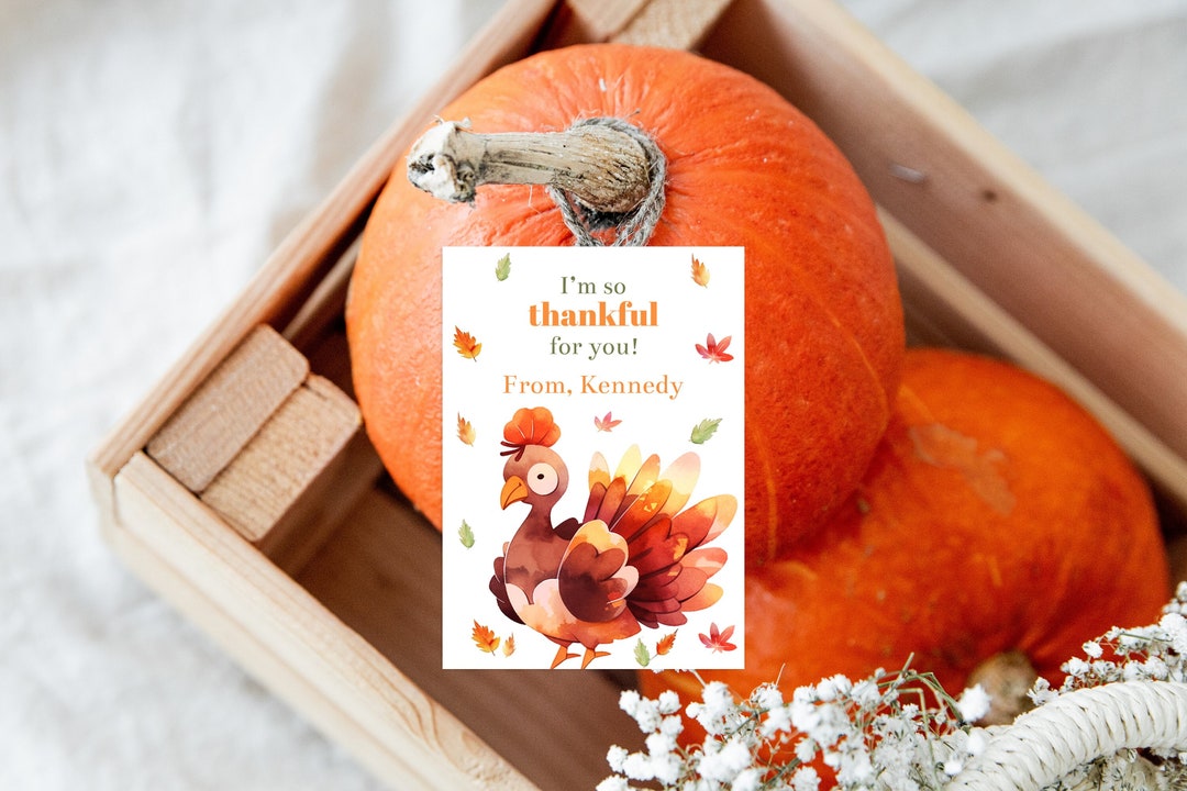 Printable Thanksgiving Gift Tag Editable Thanksgiving Turkey - Etsy