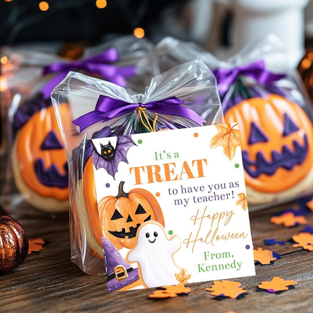 Halloween Treat Tag Teacher Appreciation Halloween Gift Tag Editable ...