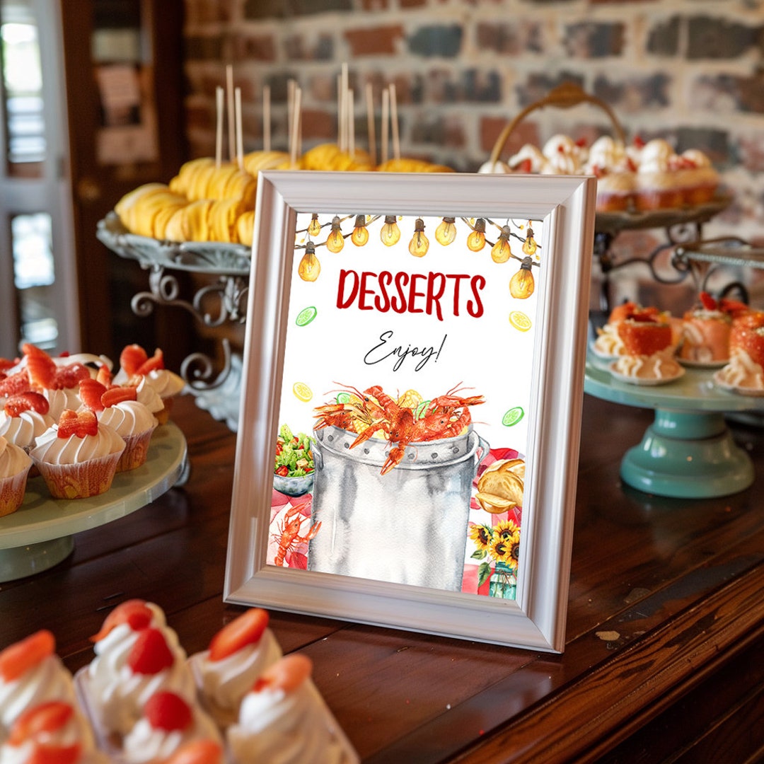 Crawfish Dessert Bar Sign, Crawfish Boil Dessert Table, Instant ...