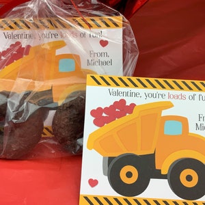 Editable Dump Truck Valentines, Printable Valentines, Construction ...