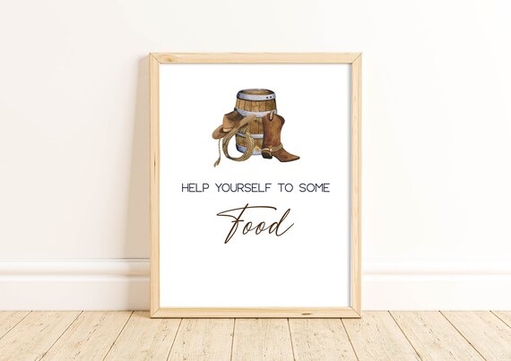 Printable Cowboy Food Table Sign | 1st Rodeo Decorations | Wild West ...
