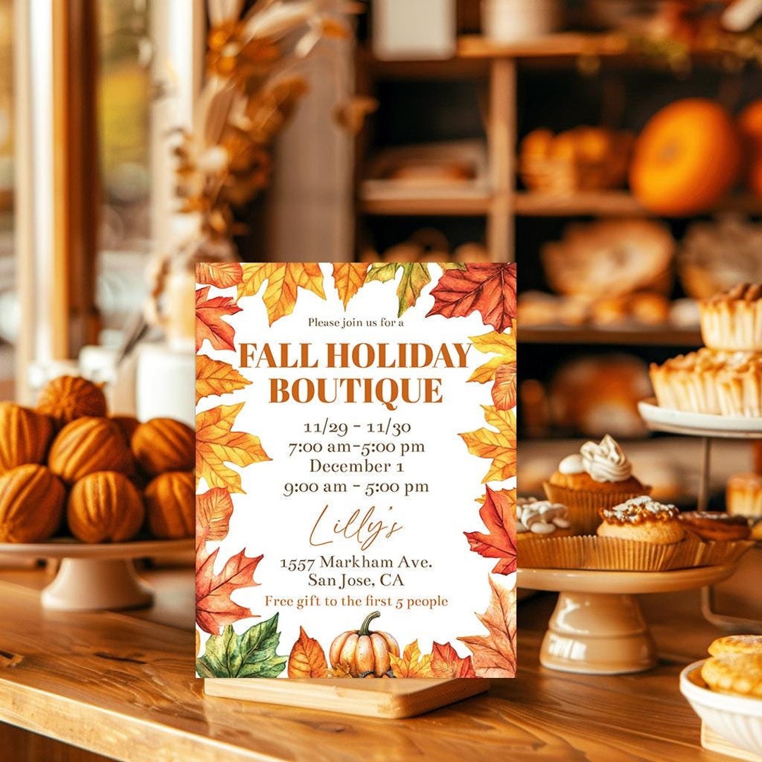 Editable Fall Boutique Flyer Template, Printable Fall Shopping Flyer ...