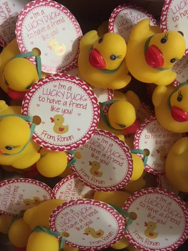 Editable Lucky Duck Valentines Day Tags Rubber Ducky | Etsy