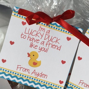 Editable Duck Valentine, Valentines Kids, Lucky Duck Valentine, Corjl ...