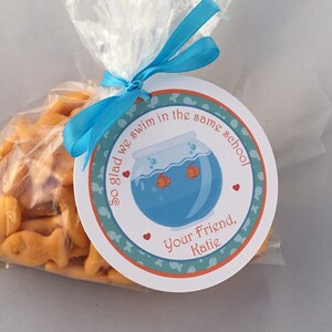 Goldfish Valentine, Swim in the Same School, Fish Valentine's Tag ...