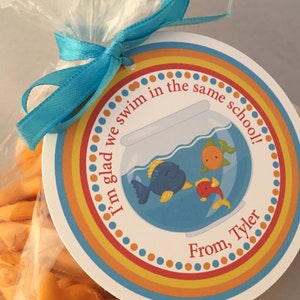 Printable Tags, Fish Valentine's Day Tag, so Glad We Swim in the Same ...