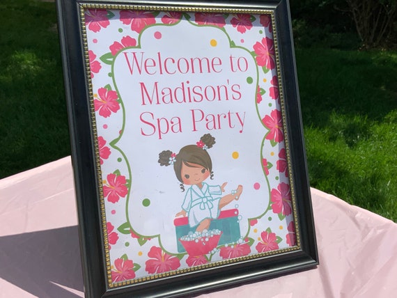 Printable Welcome Sign, Spa Party, Spa Party for Girls, Welcome Door ...