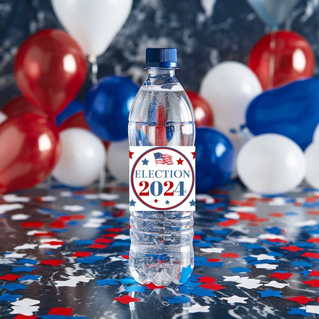 Printable Election Night Party Water Bottle Wrappers, Election 2024 ...