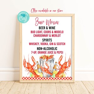 Printable Crawfish Card and Gifts Sign, Gift Table Sign, Crawfish Boil ...
