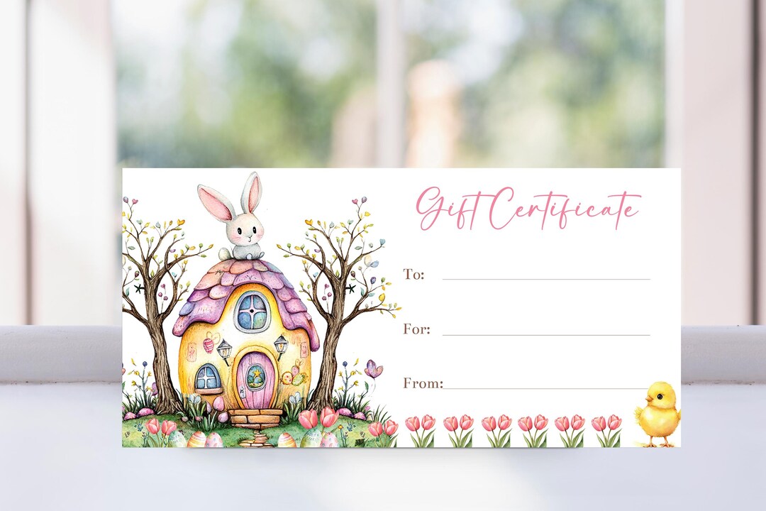Editable Gift Certificate Template, Easter Gift Voucher, Easter Coupon ...