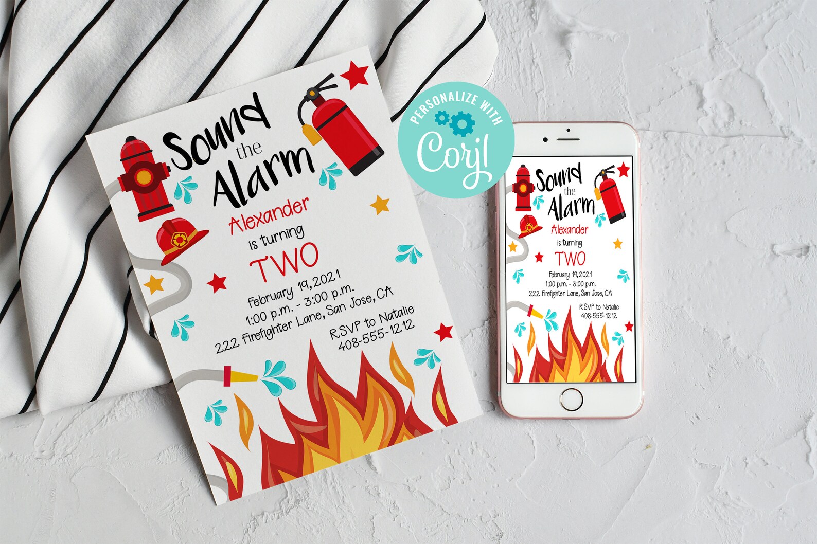 Editable Fire Birthday Invitation Fire Birthday Party Fire | Etsy