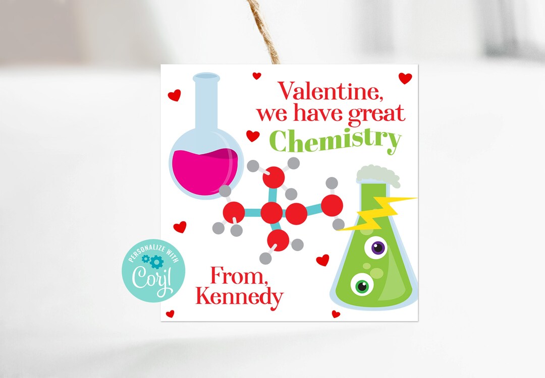 Editable We Have Great Chemistry Printable Science Valentines for Kids ...