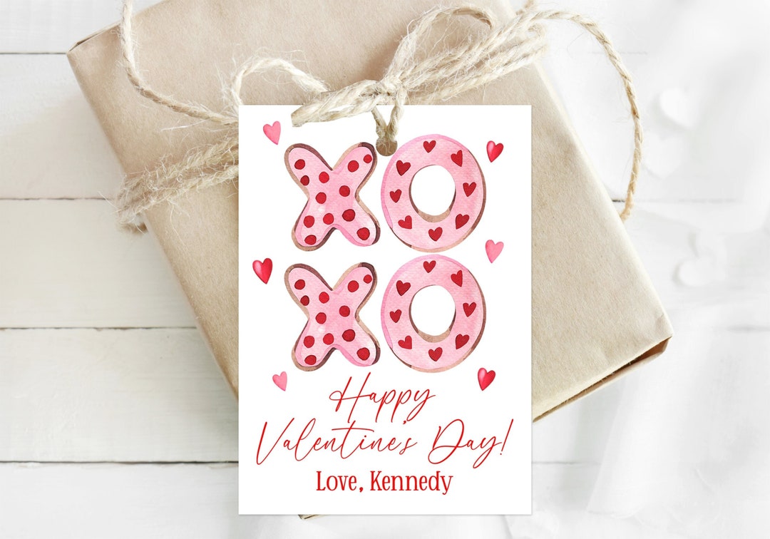 Printable XOXO Valentine Tag, Editable XOXO Valentine's Day Gift Tag ...