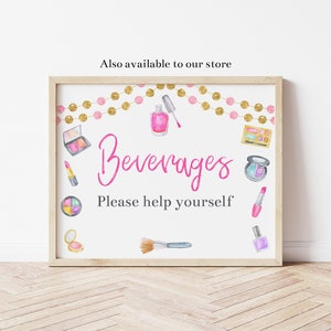 Manicure Station Manicure Sign Spa Birthday Party Makeup | Etsy