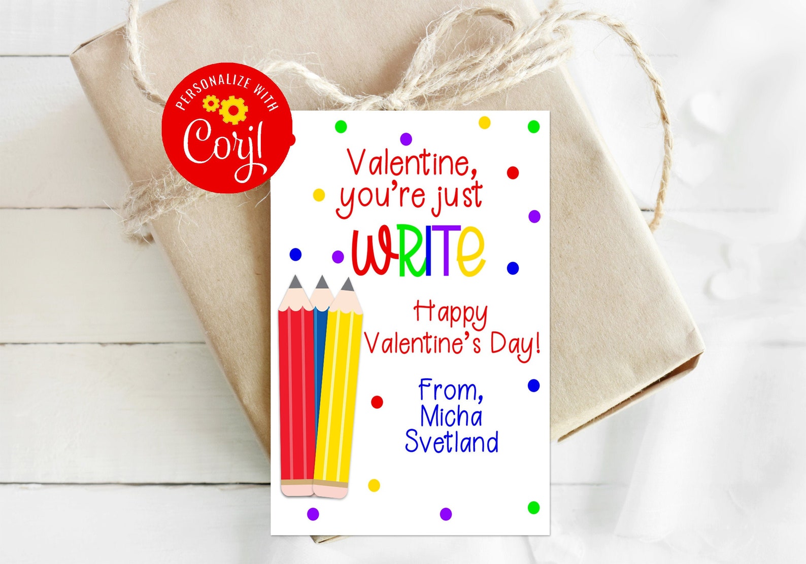 Editable You're Just Write Valentine Pencil Valentine - Etsy