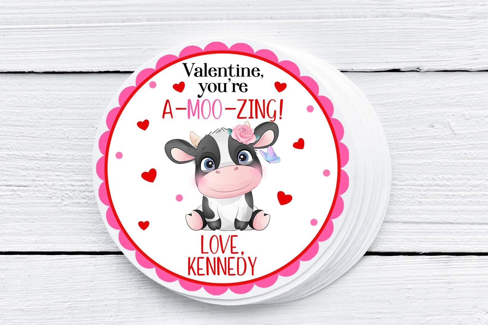 Cow Valentine Tags You're A-moo-zing Farm Valentines | Etsy