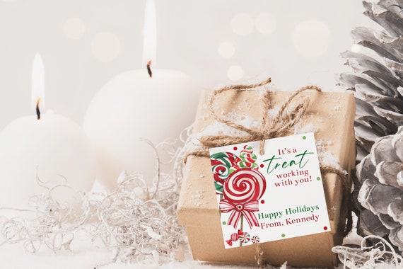 Printable It's a Treat Working With You Holiday Tags Editable Office ...
