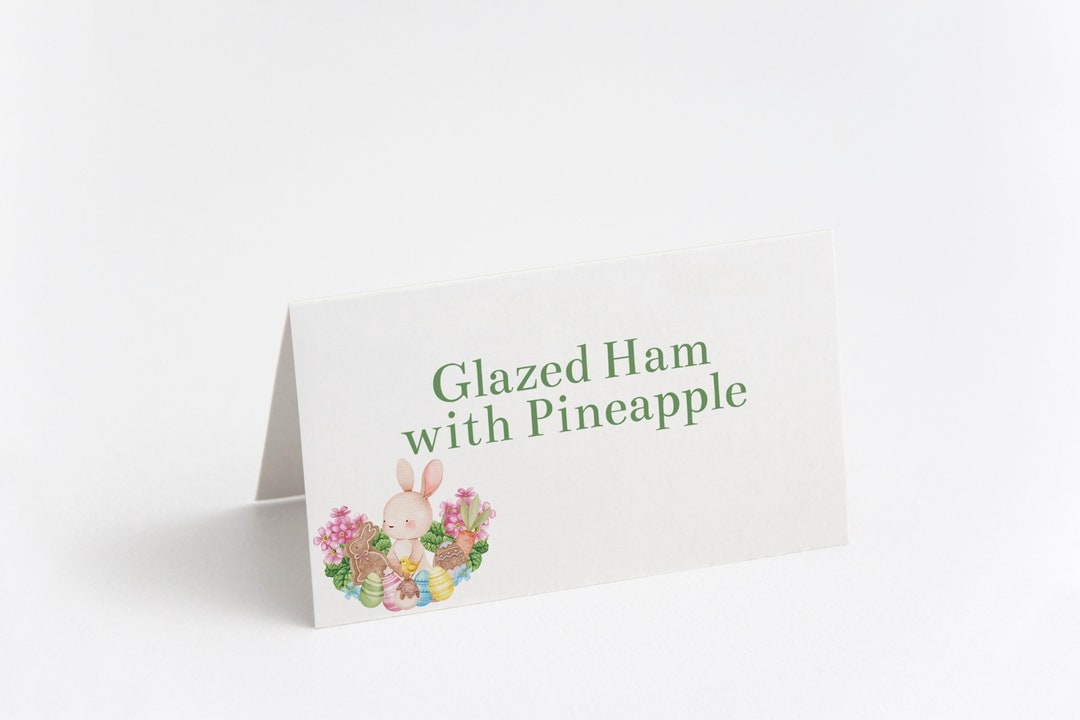 Editable Easter Dinner Food Card, Easter Food Card, Place Card ...