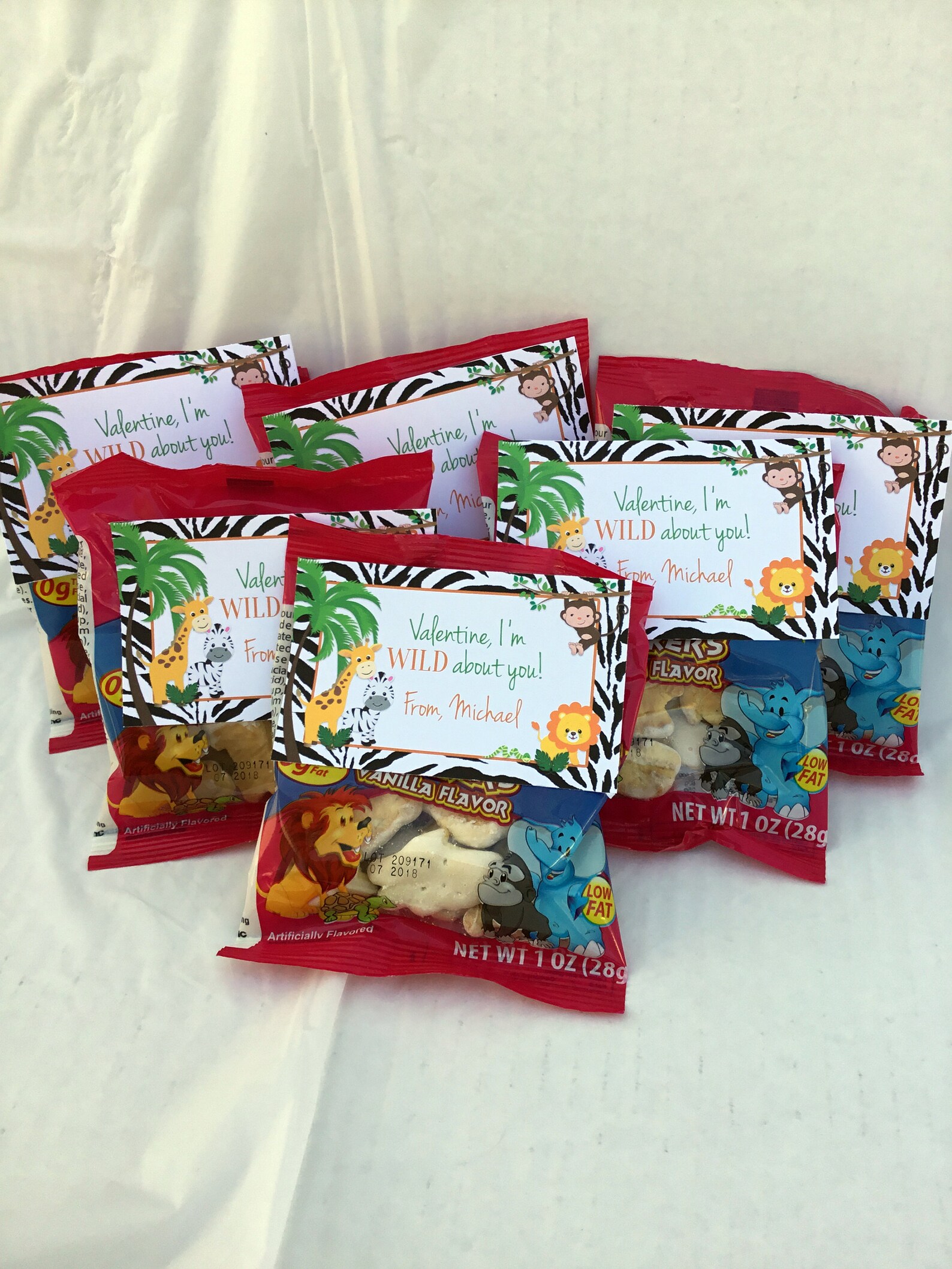 Animal Valentine Animal Crackers Editable Valentine Wild | Etsy