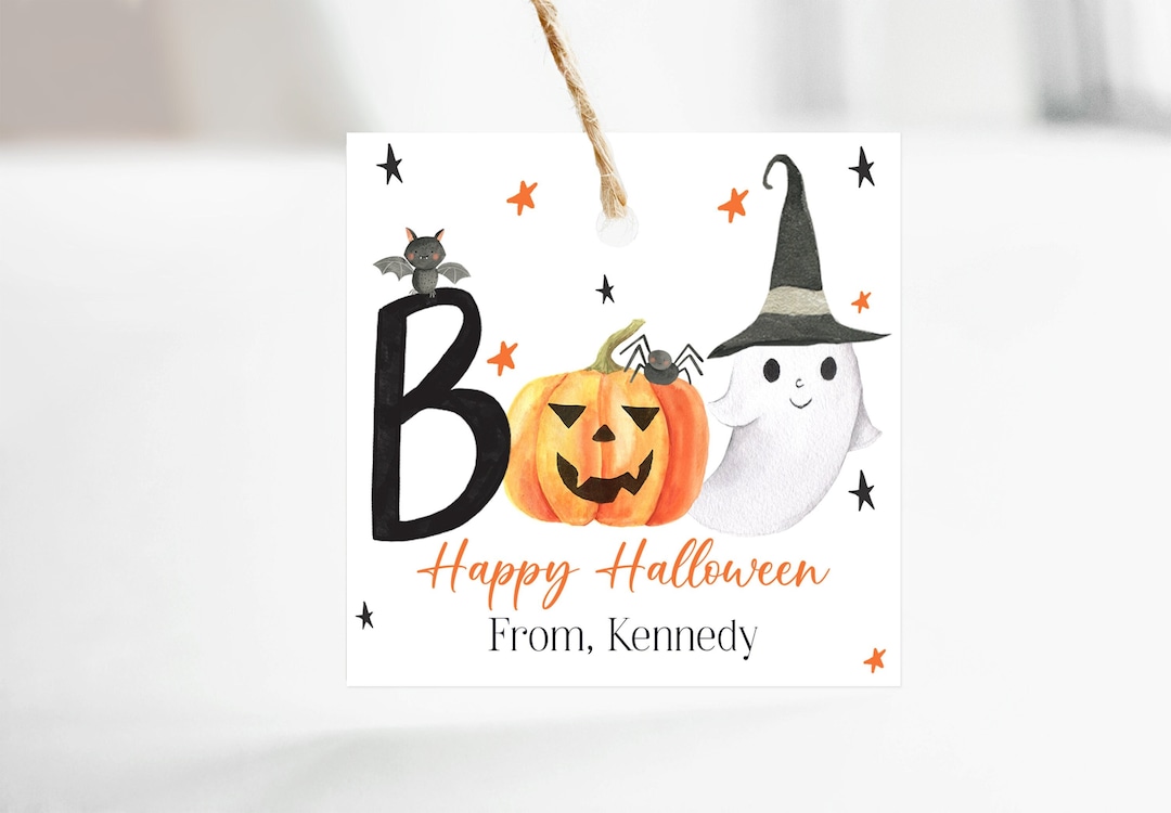 Printable Halloween Tags, Editable Boo Ghost Tags, Treat Tags for Co ...