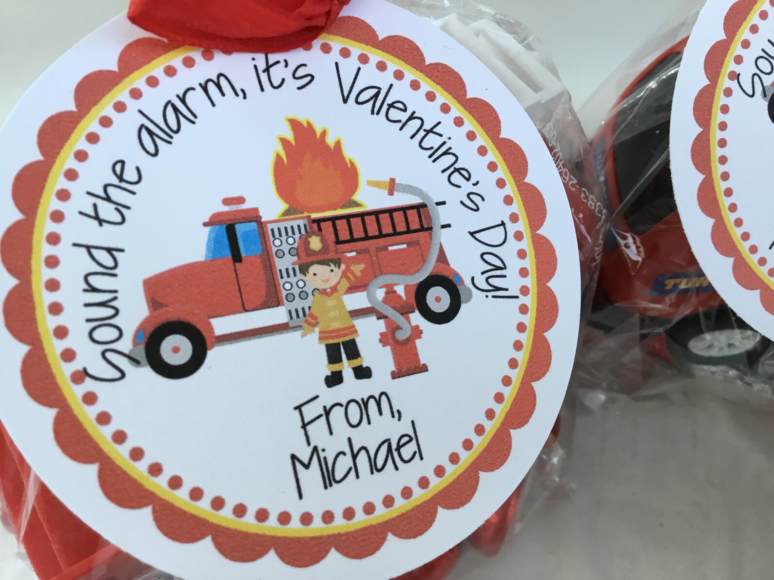 Editable Fireman Valentine Fire Truck Valentine Printable | Etsy