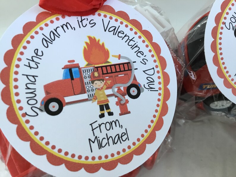 Editable Fireman Valentine, Fire Truck Valentine, Printable Valentines ...